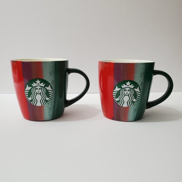 Starbucks | Dining | Starbucks 22 Vertical Paint Stripes 12 Ounce Mugs ...